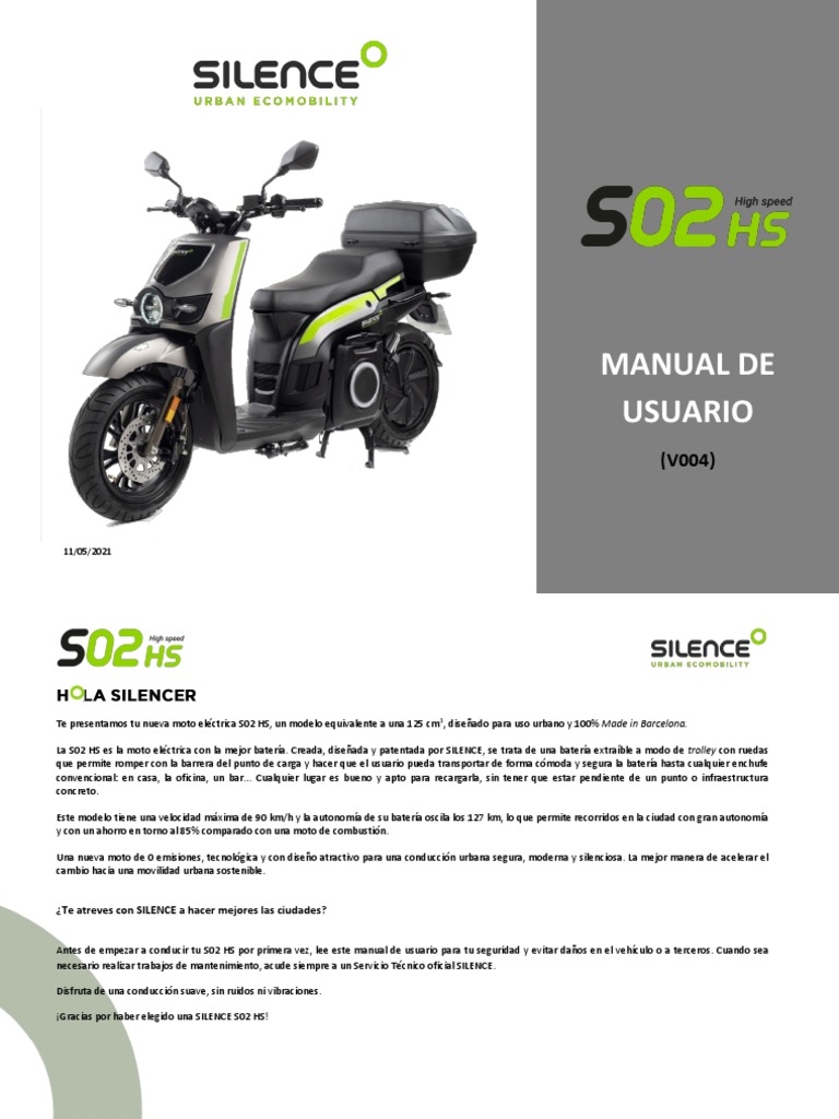 Manual Usuario Silence S02 | PDF | Motocicleta | Vehículo de motor