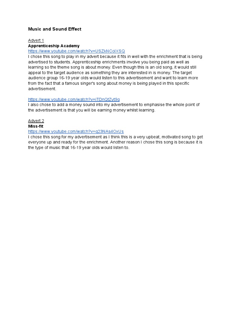 Music and Sound Effect | PDF