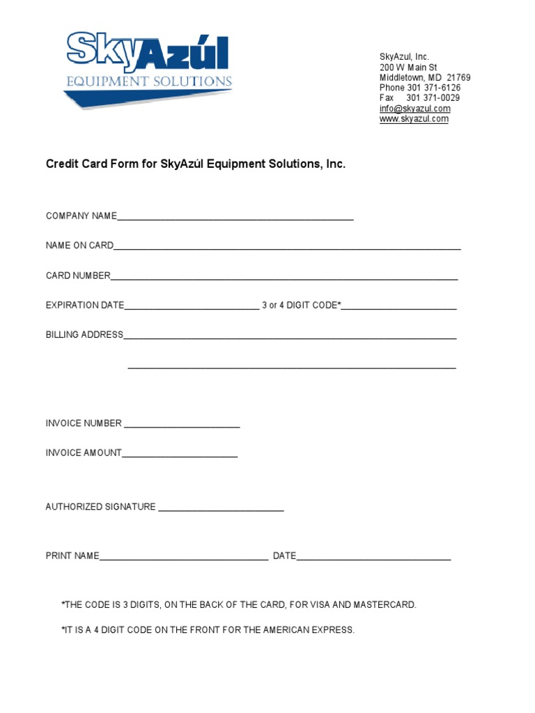 Credit Card Form | PDF