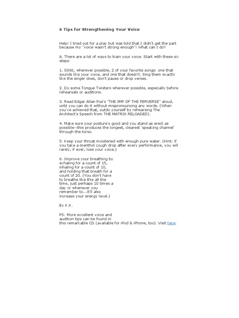Strengthening Your Vocal Skills | PDF | Language Arts & Discipline | Poetry