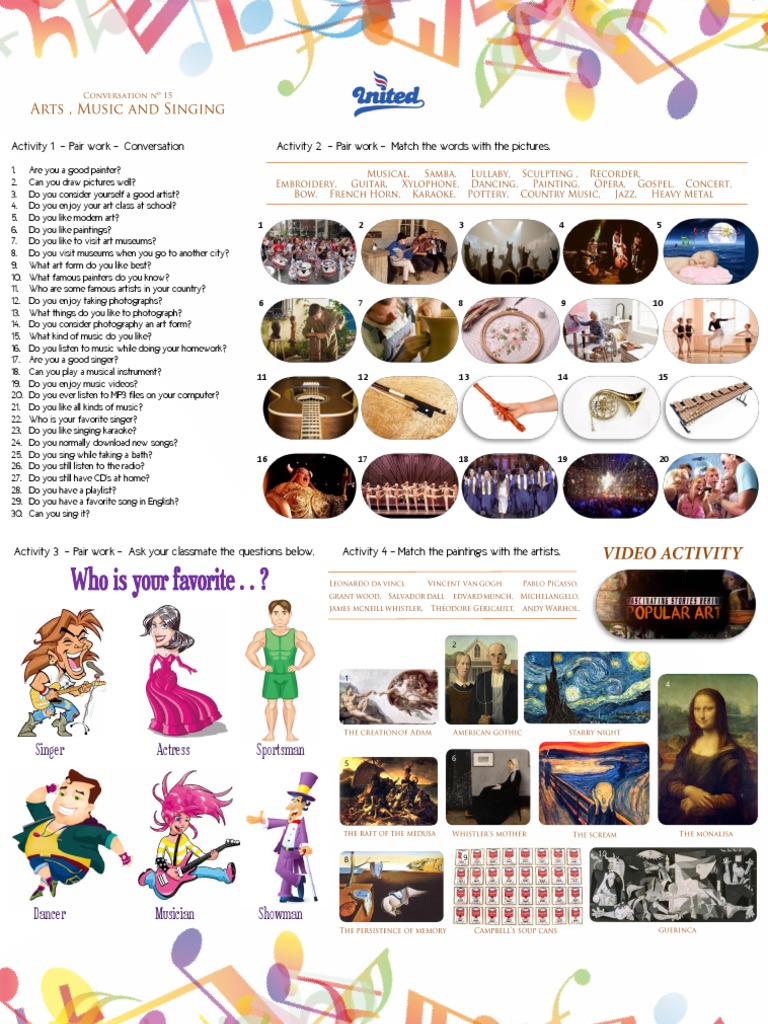 Conversation 15 - Arts Music and Singing | PDF | The Arts