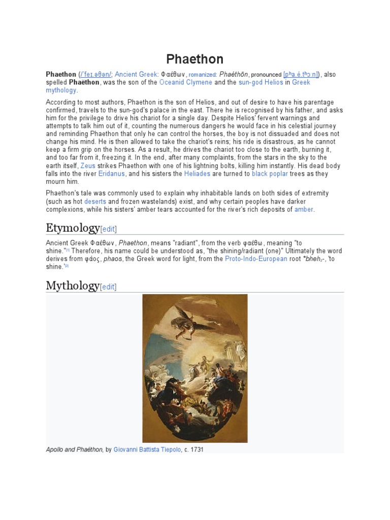 The Tragic Tale of Phaethon: The Son of Helios Who Could Not Control ...