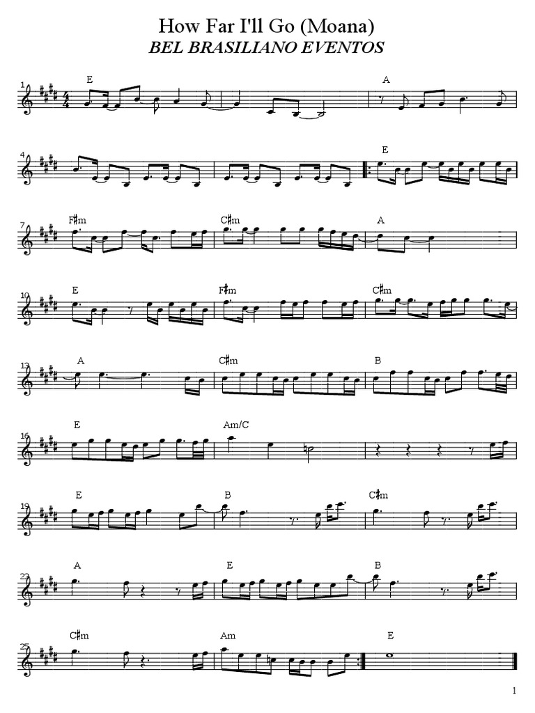 How Far Ill Go - Violino Com Cifra E | PDF