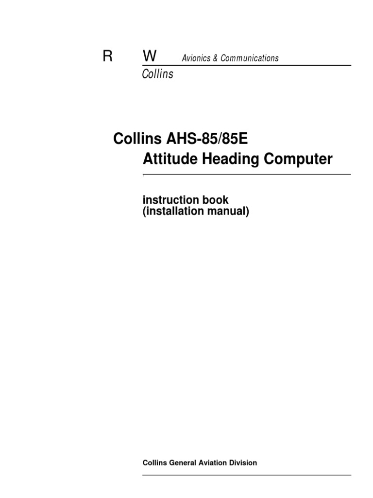 Collins AHRS 85-85E Installation Manual Rev - 6 | PDF | Alternating ...
