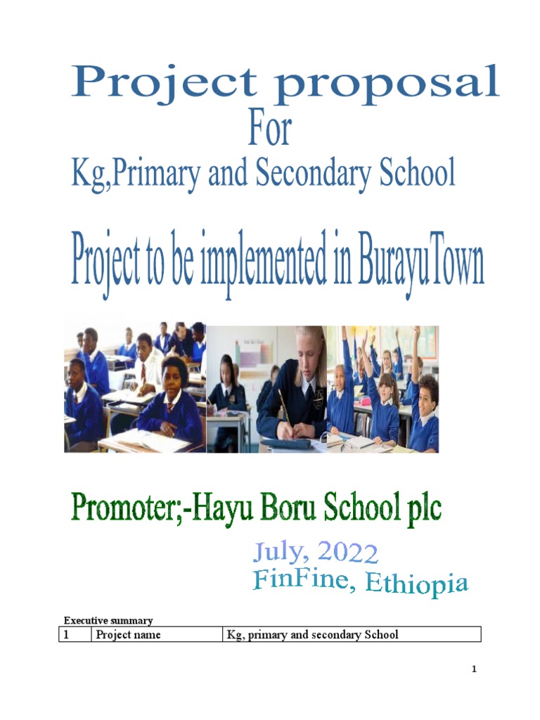 1 Project Name KG, Primary and Secondary School: Executive Summary | Download Free PDF | Equity ...