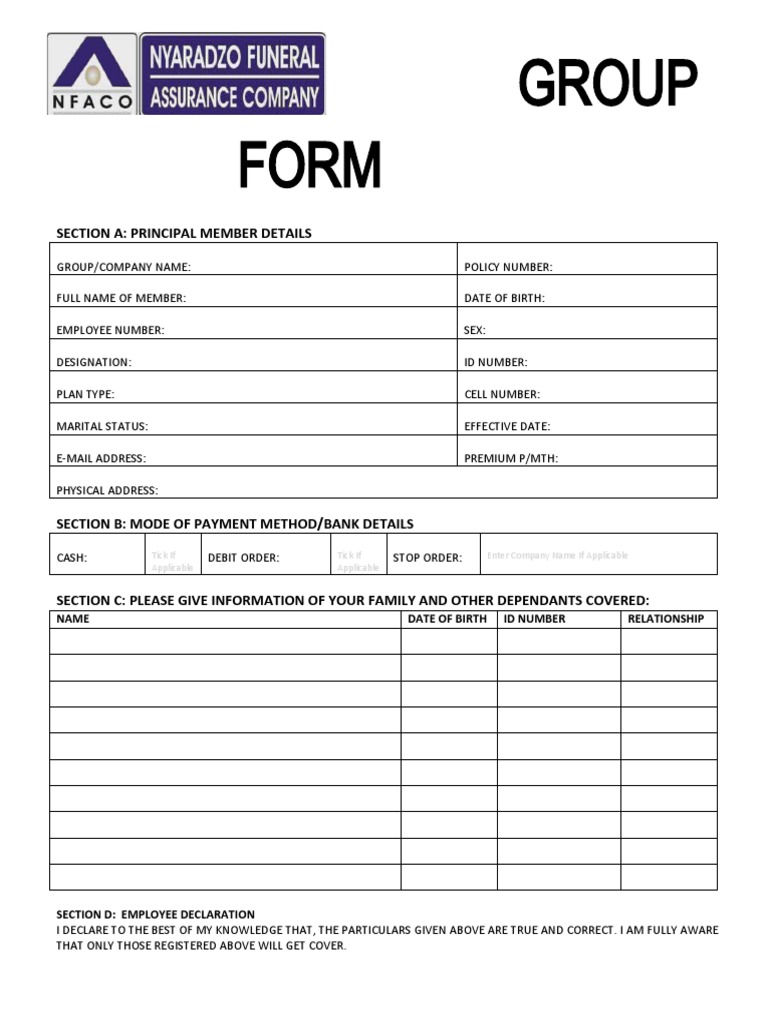 Nyaradzo Form | PDF