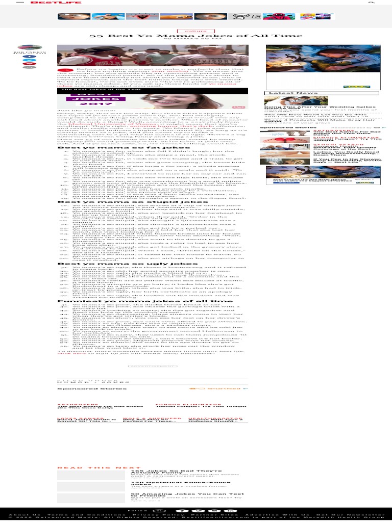 Yo Mama Jokes 55 Best Yo Mama Jokes of All Time — Best Life | PDF