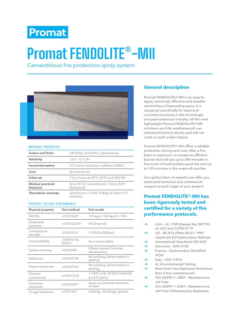 Promat Fendolite Mii Product Data Sheet | Download Free PDF | Concrete ...