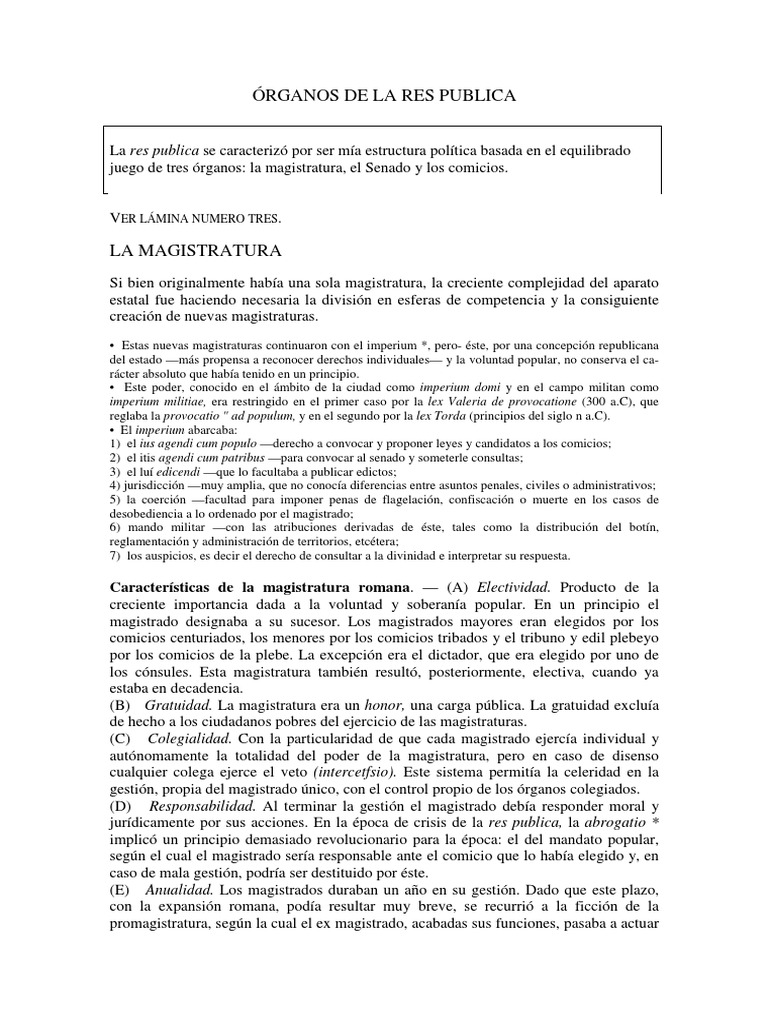 Estructura de la Res Publica Romana | PDF | Roma antigua | Propiedad