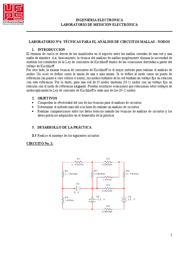Lab4 Me-Ii-2023 | PDF | Análisis de red (circuitos eléctricos) | voltaje
