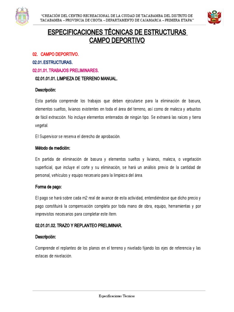 02.01. E.T. Estructuras Campo Deportivo | PDF | Hormigón | Fundación ...