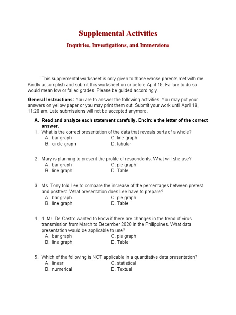 Supplemental Activity - III | Download Free PDF | Statistics ...