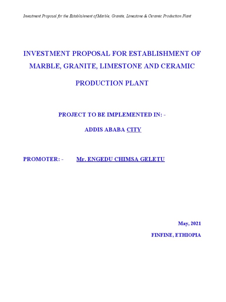 Marble, Granite, Ceramic & Limestone@Bishoftu | PDF | Rock (Geology) | Economic Growth