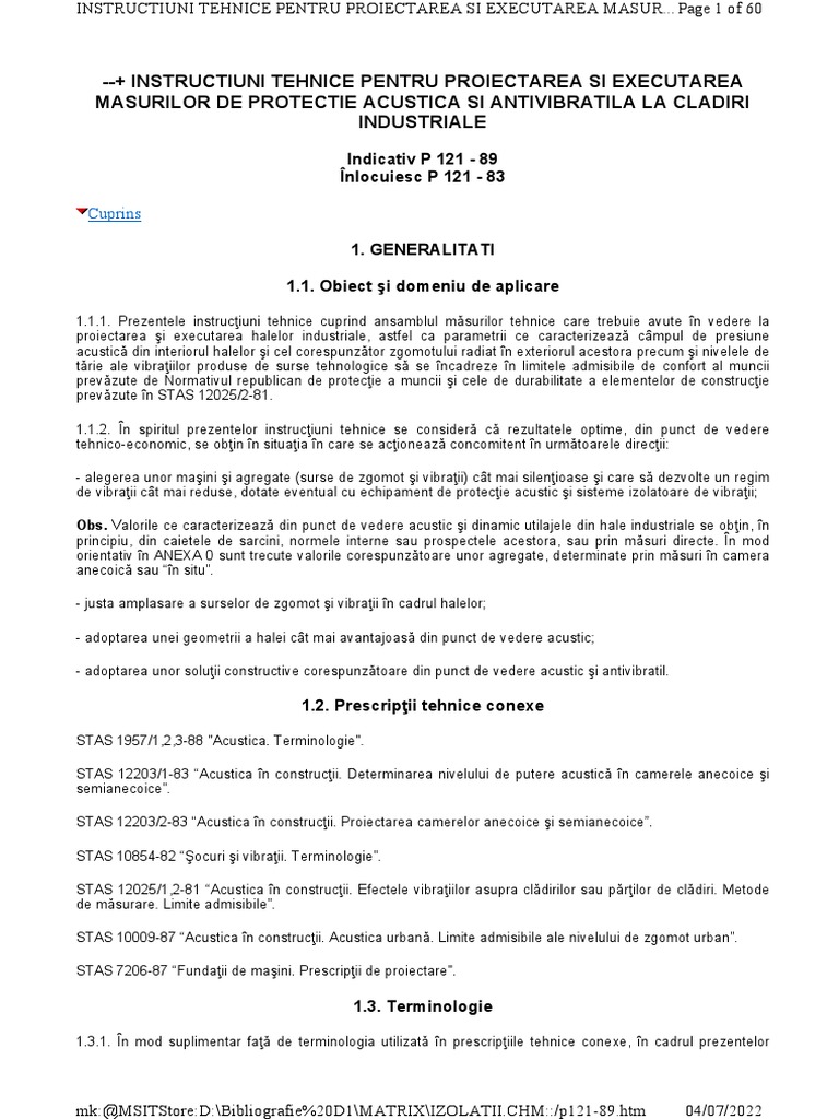 + Instructiuni Tehnice Pentru Proiectarea Si Executarea Masurilor de ...