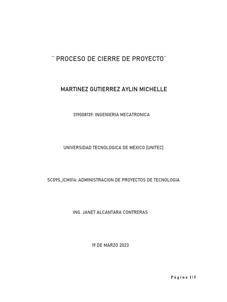 Entregable 2 - Cierre de Proyecto-Mgam | PDF | Gestión de proyectos ...
