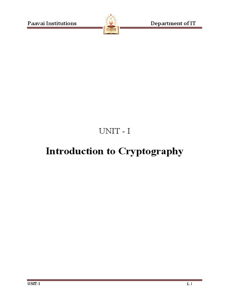 Unit I - Moodle | PDF | Cryptanalysis | Cryptography