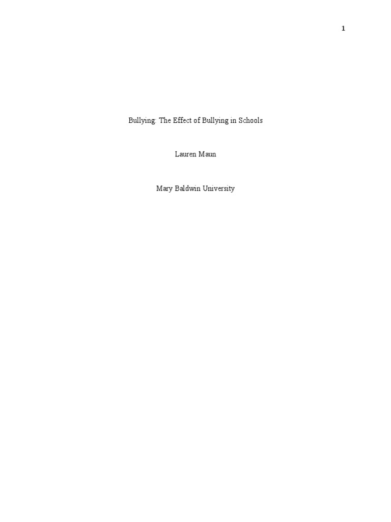 Bullying Paper Lauren Maun | PDF | Bullying | Cyberbullying