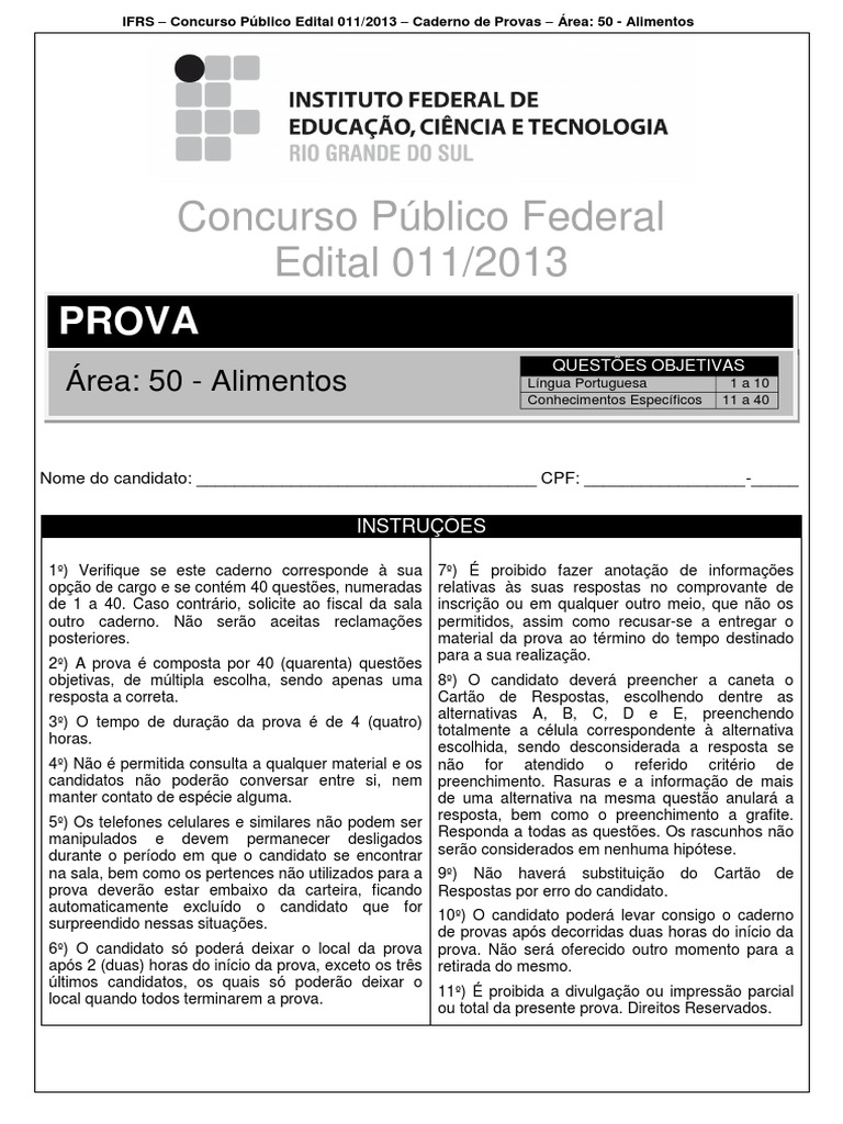 Prova - Concurso | PDF