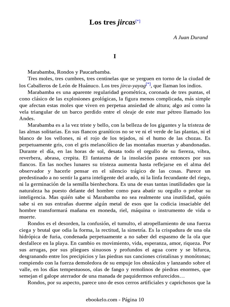 B - Los Tres Jircas - Enrique Lopez Albujar | PDF | Poesía