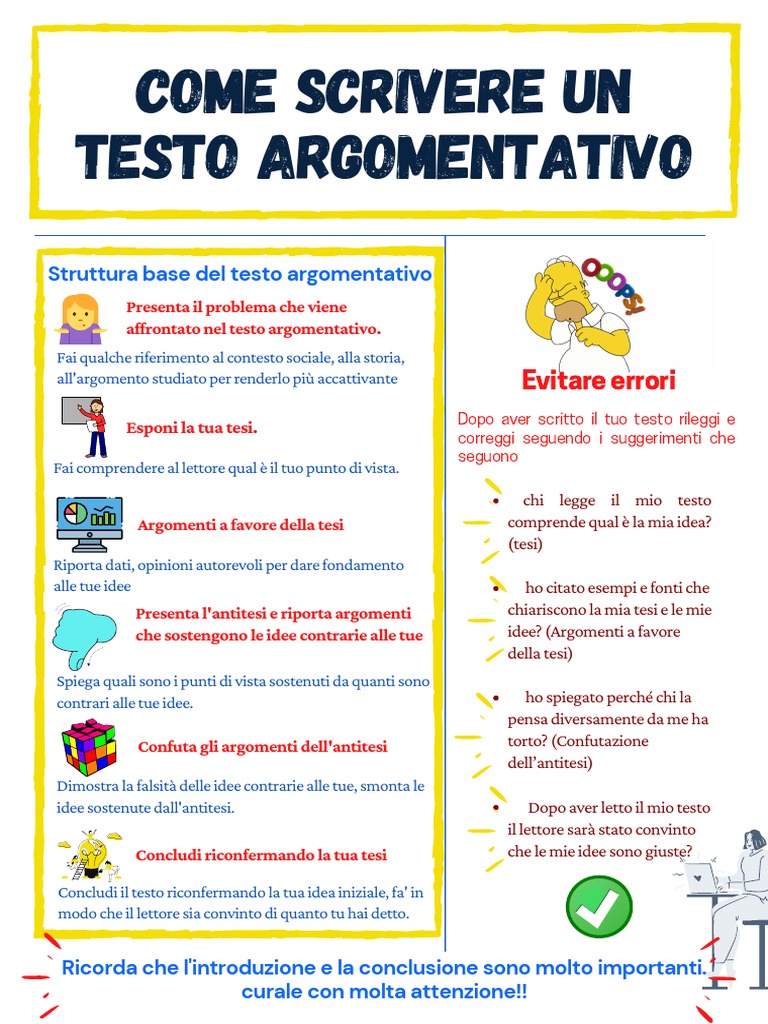 Come Scrivere Un Testo Argomentativo | PDF