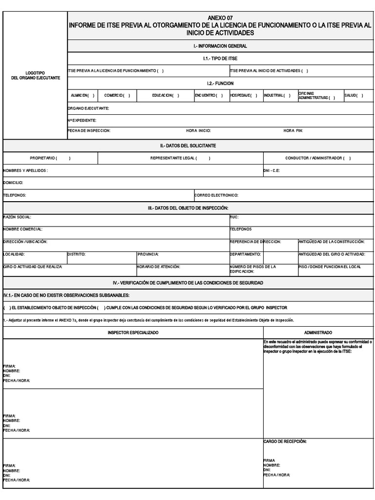 Anexo 7-Informe-de-ITSE-Previa | PDF