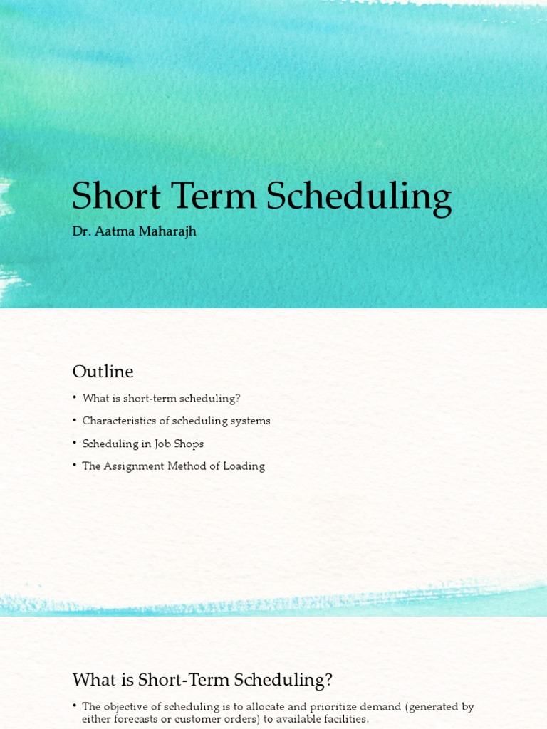Short Term Scheduling Pdf Scheduling Computing Matrix Mathematics