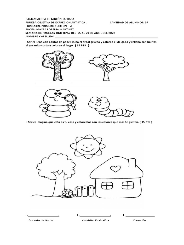 Evaluación Expresión Artística | PDF