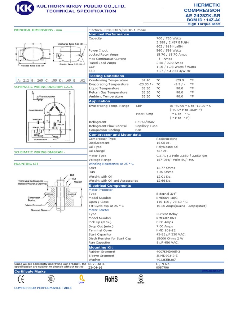 AE2428ZKSR | PDF | Electric Motor | Capacitor