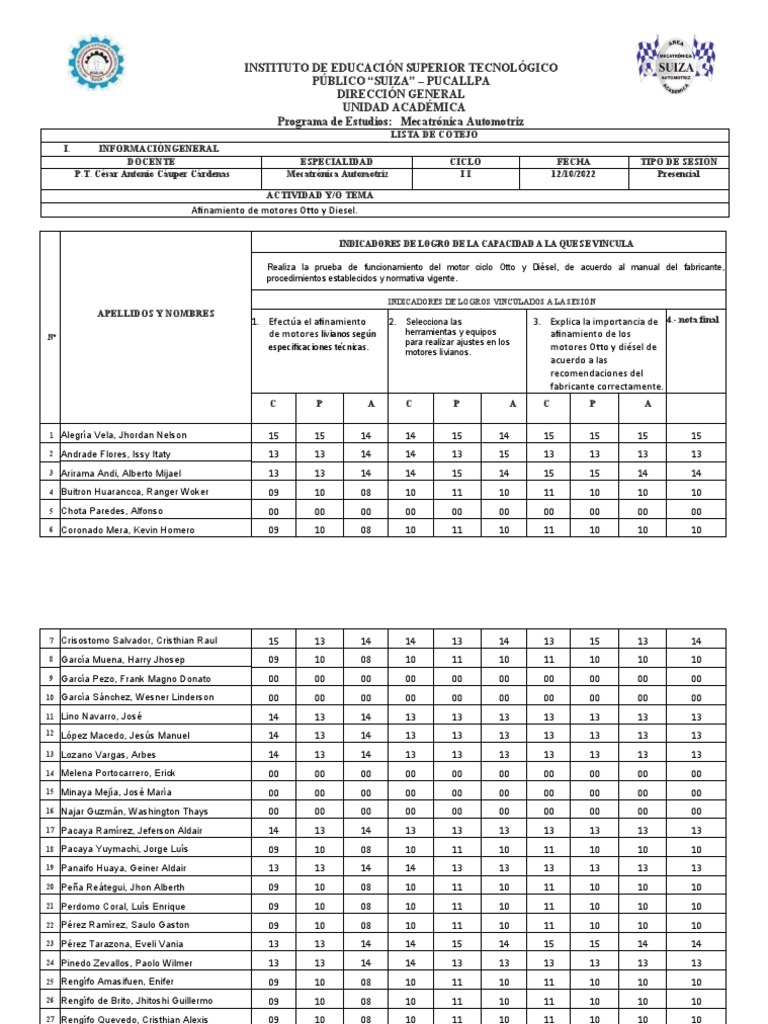 Lista de Cotejo 9 | PDF | Ingeniería mecánica | Ingeniería de Sistemas
