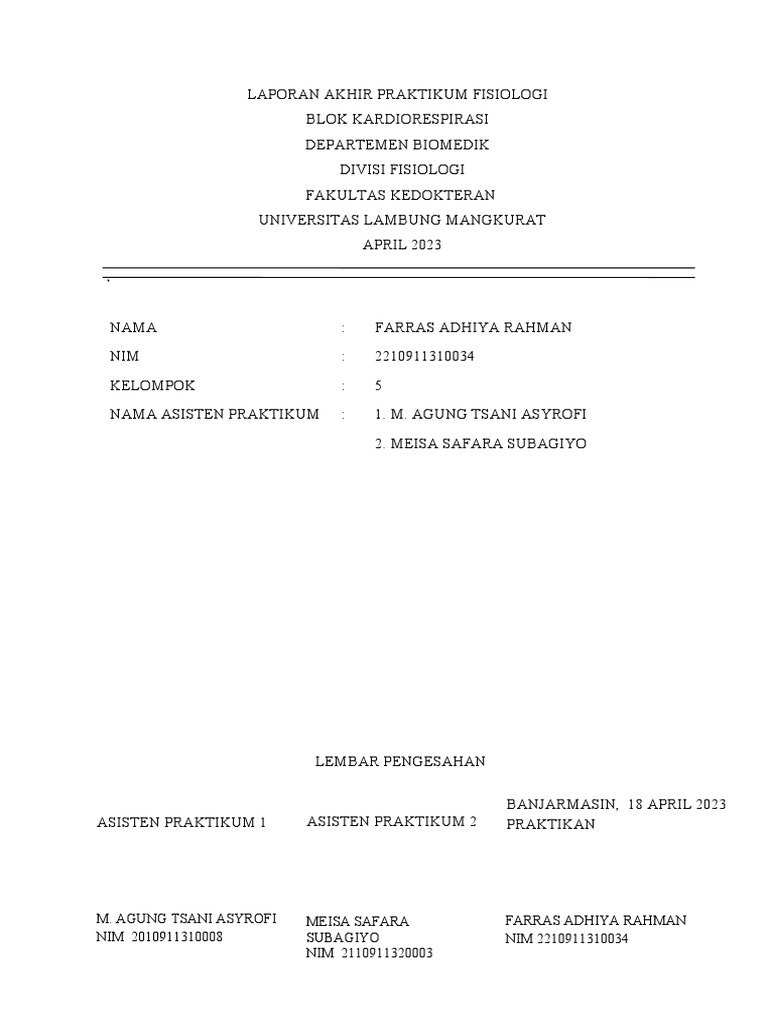 Laprak Fisio Faras | PDF