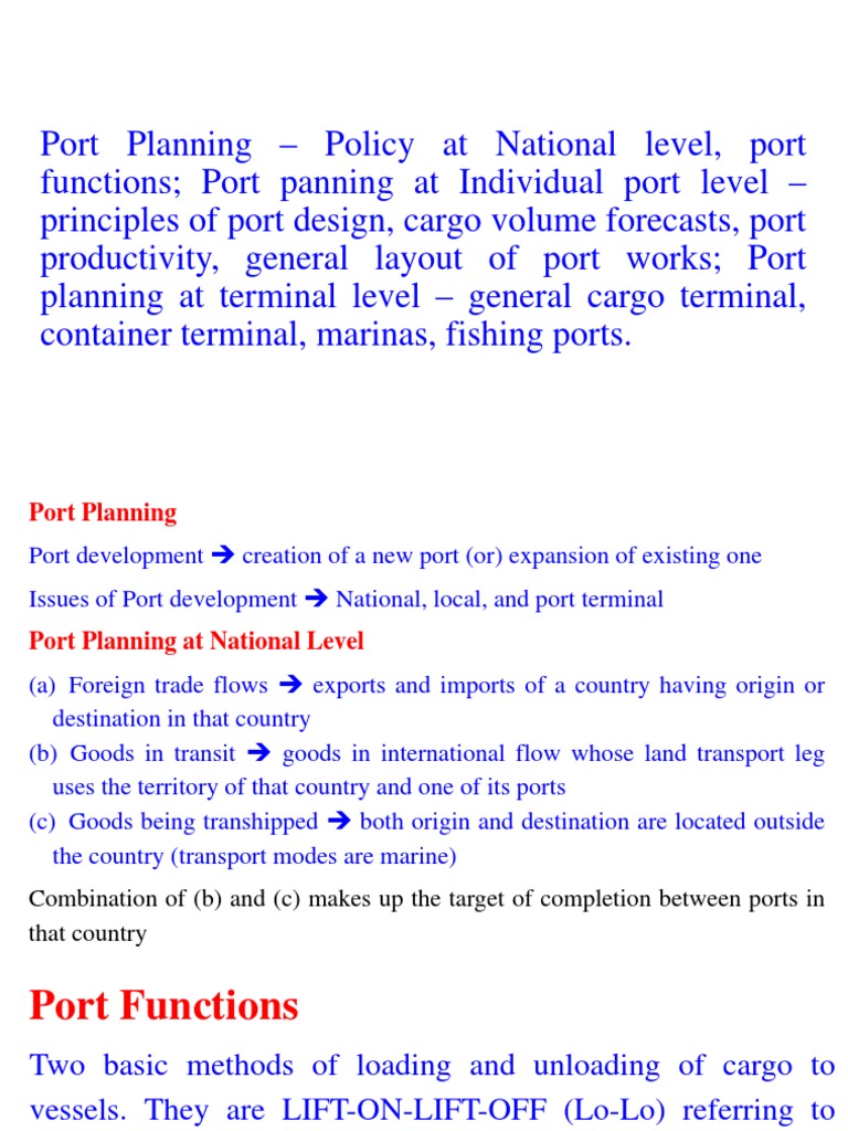 Port Planning - Chapter 1 | PDF