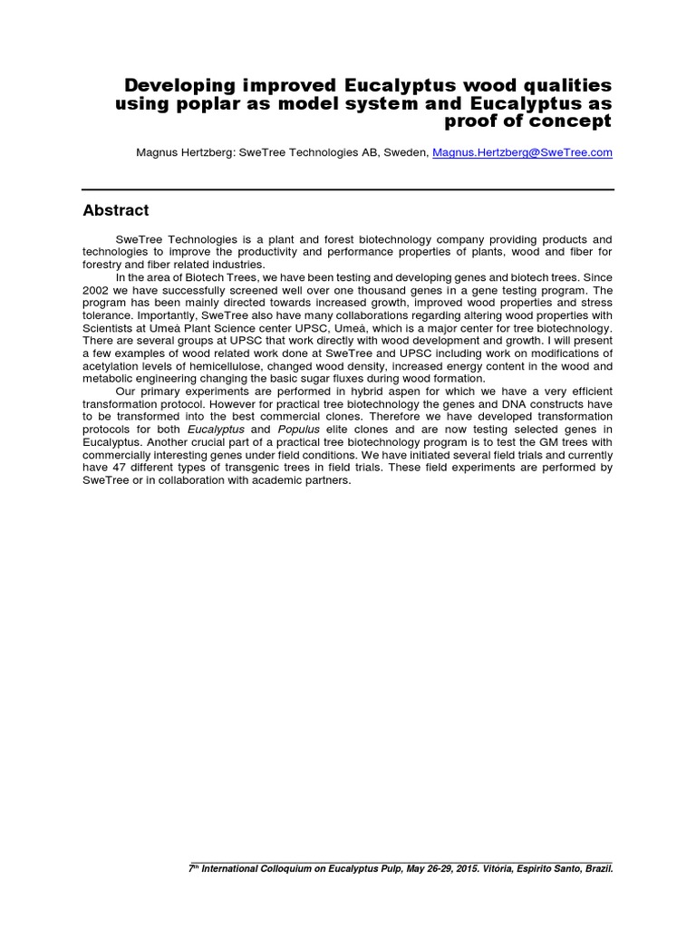Eucalyptus Wood Quality Enhancement | PDF