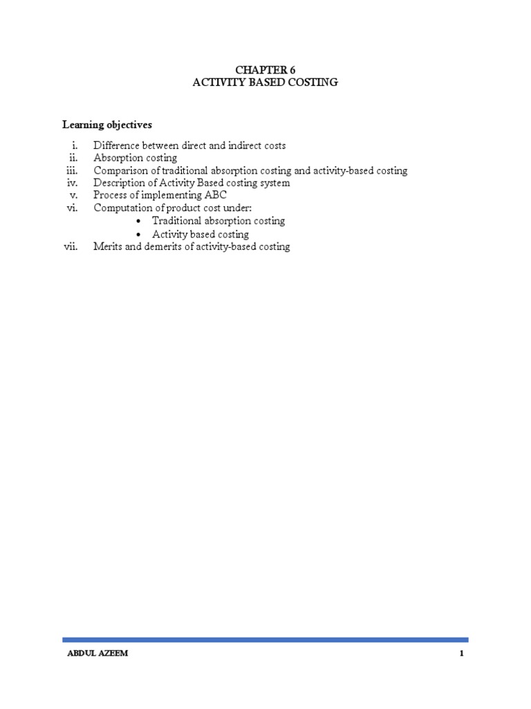 Activity-Based vs Absorption Costing | PDF | Cost | Accounting
