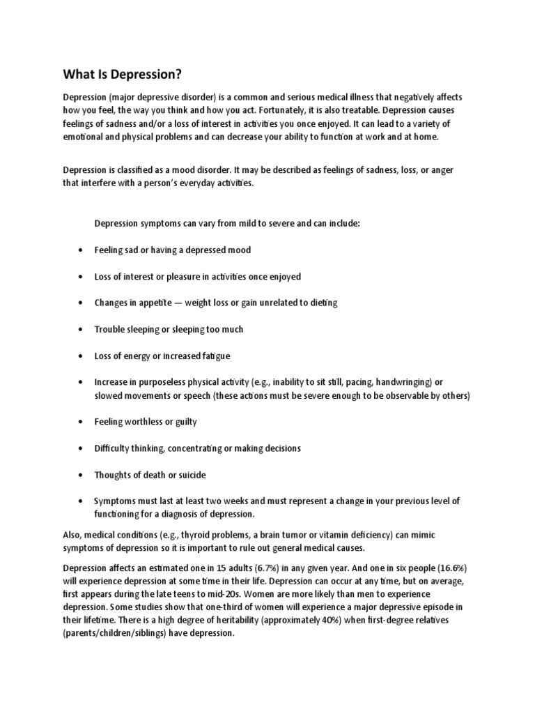 What Is Depression? | PDF