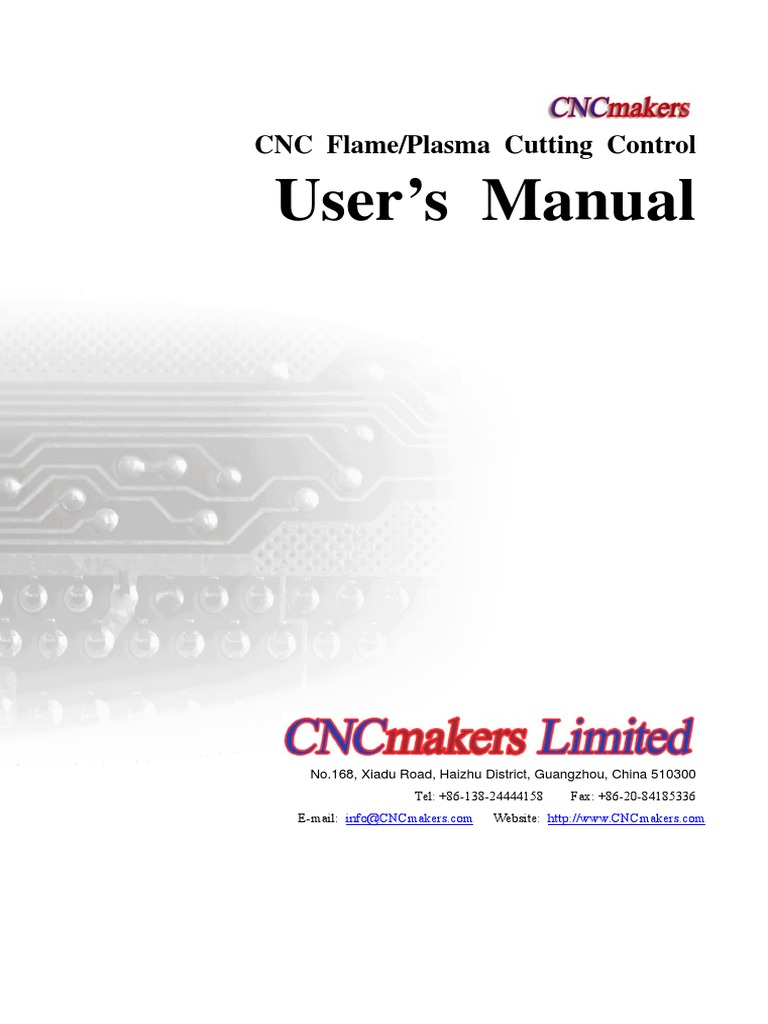 User's Manual: CNC Flame/Plasma Cutting Control | PDF
