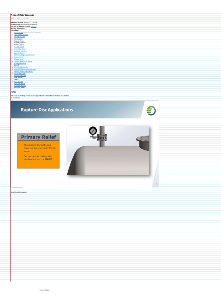 Oseco Elfab Rupture Disk Seminar | PDF