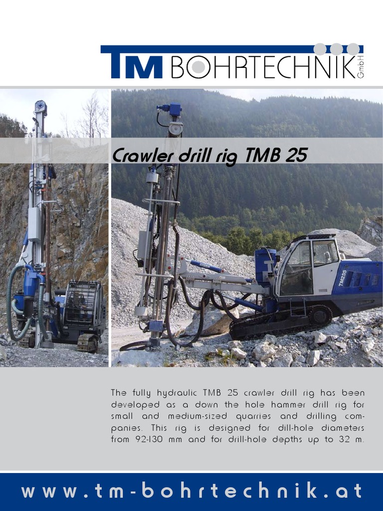 Crawler Drill Rig TMB 25 Technical Specifications | PDF | Drill | Pump