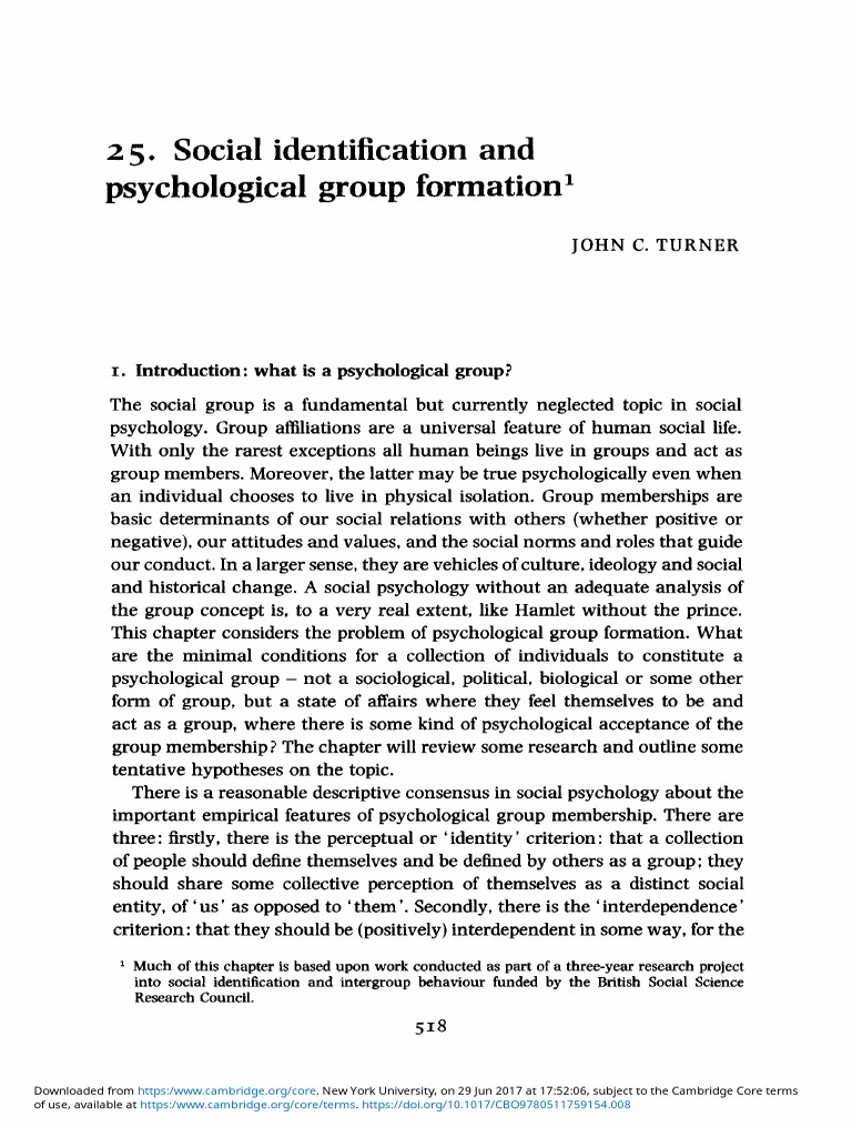 Turner, John C. - Social Identification and Psychological Group ...