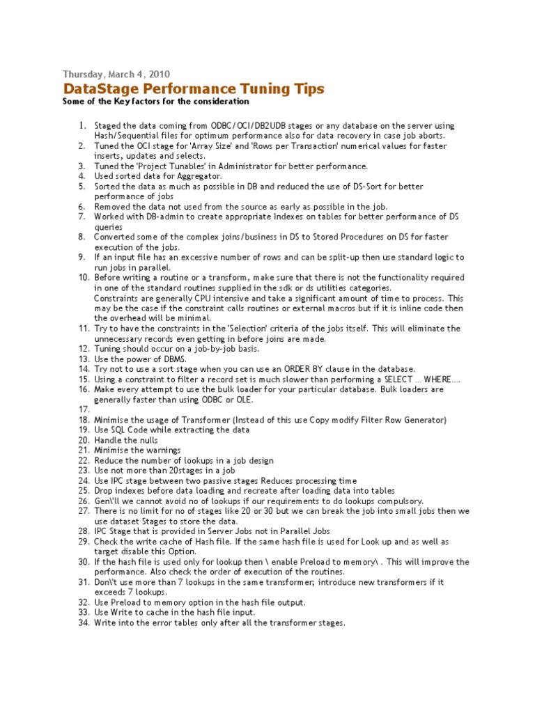 Performance Tuning | PDF | Database Index | Subroutine