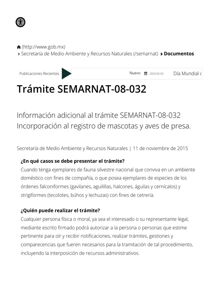 Trámite SEMARNAT-08-032 | PDF | México