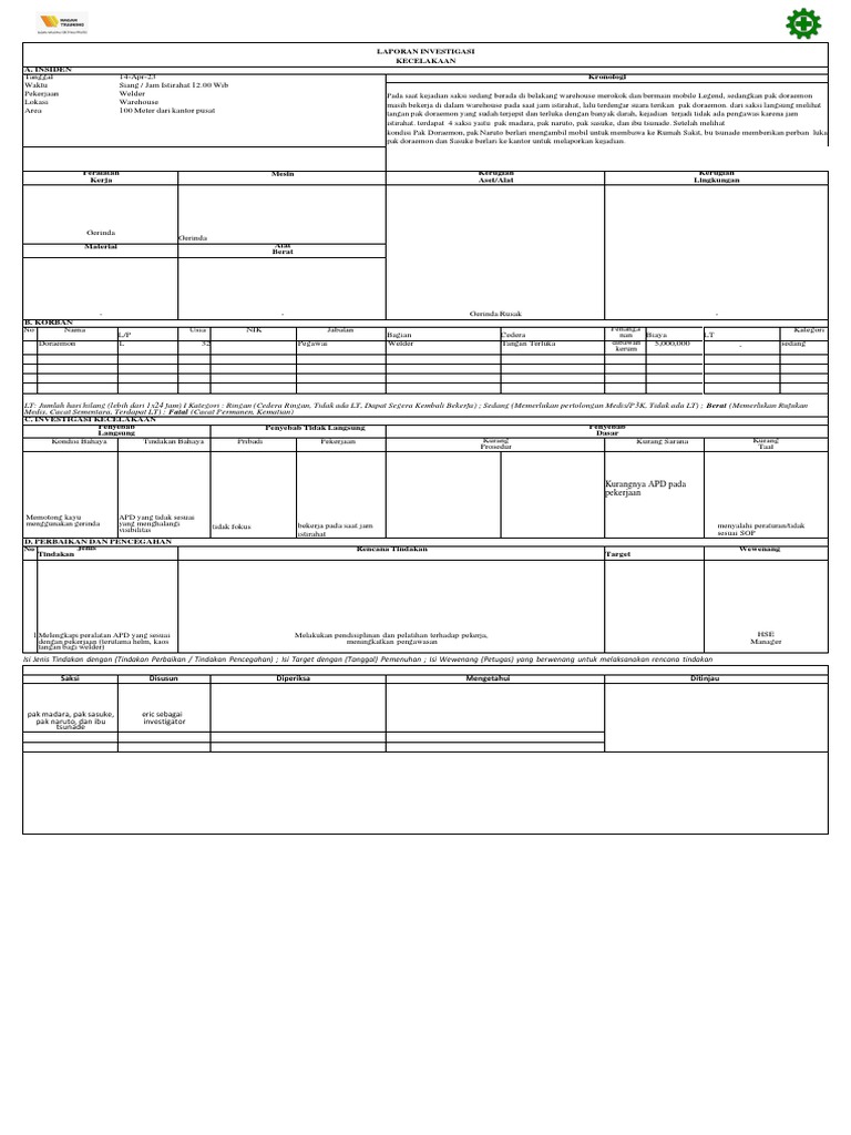 Laporan Investigasi - 234 - Eric Extrada | PDF