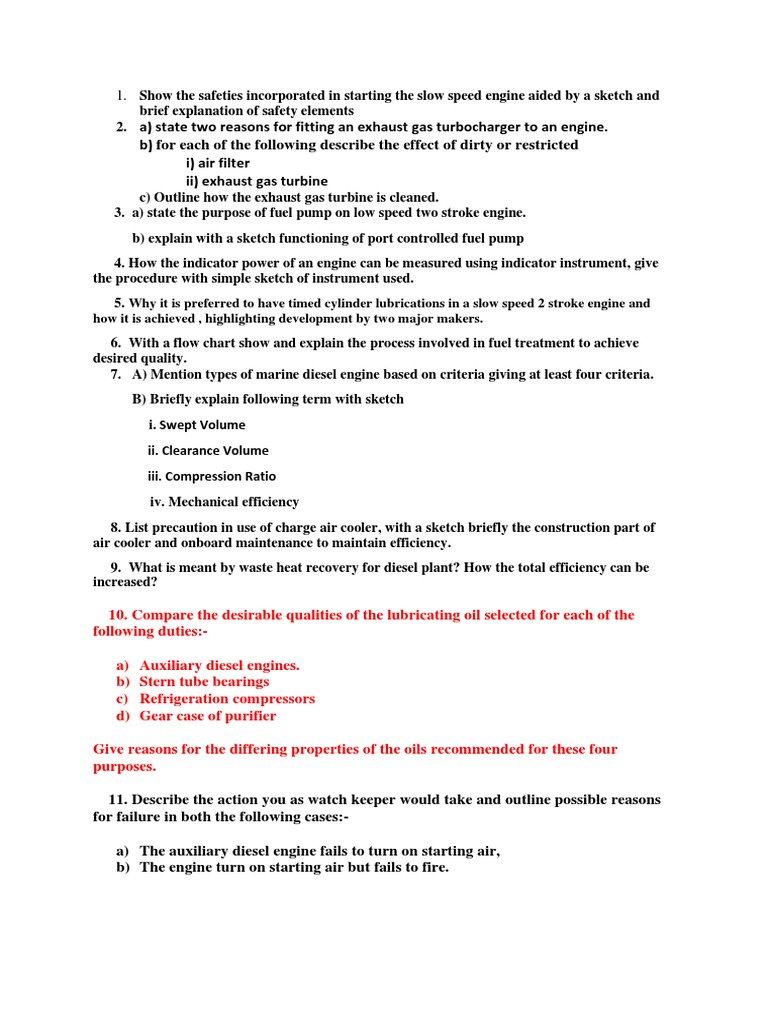 Engine Start Safety and Turbocharger Benefits | PDF