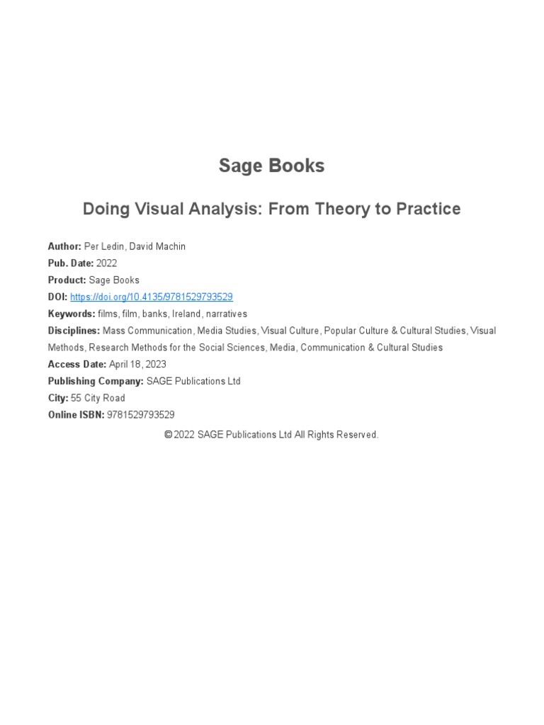 Doing-Visual-Analysis (Film) | PDF