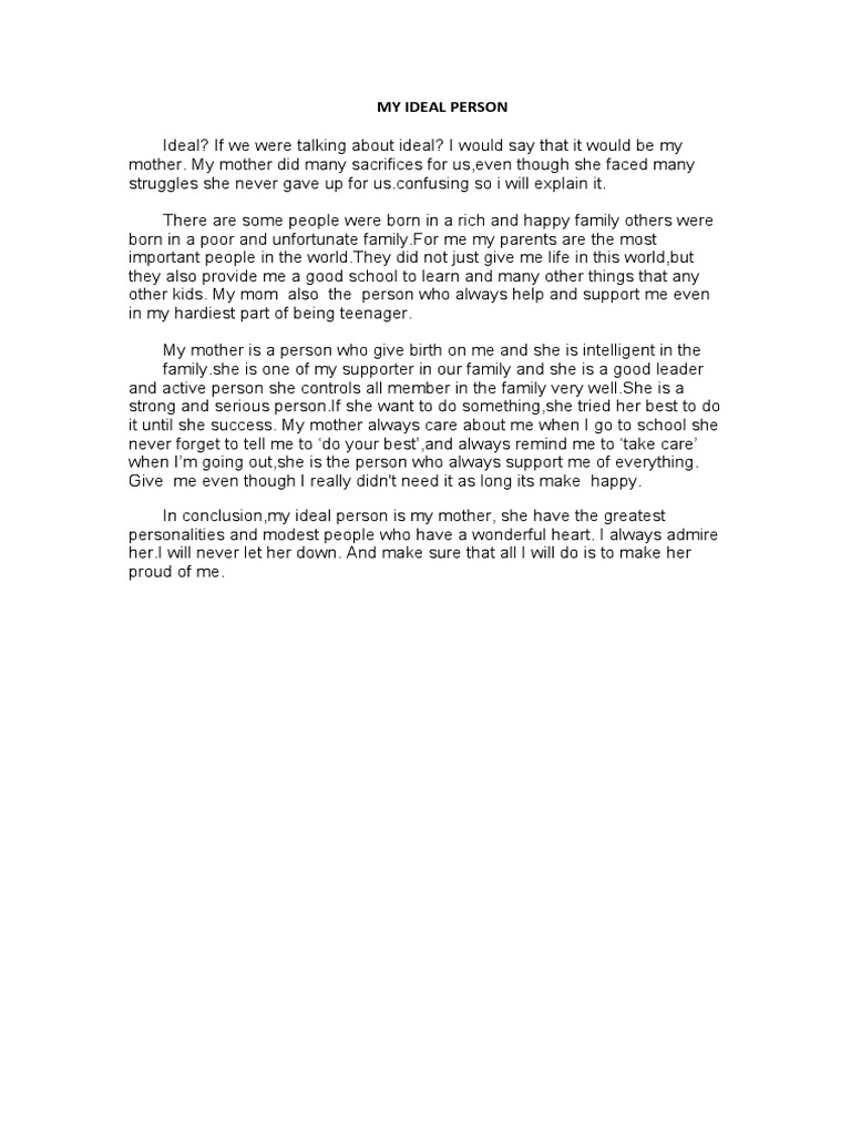 MY IDEAL PERSON | PDF