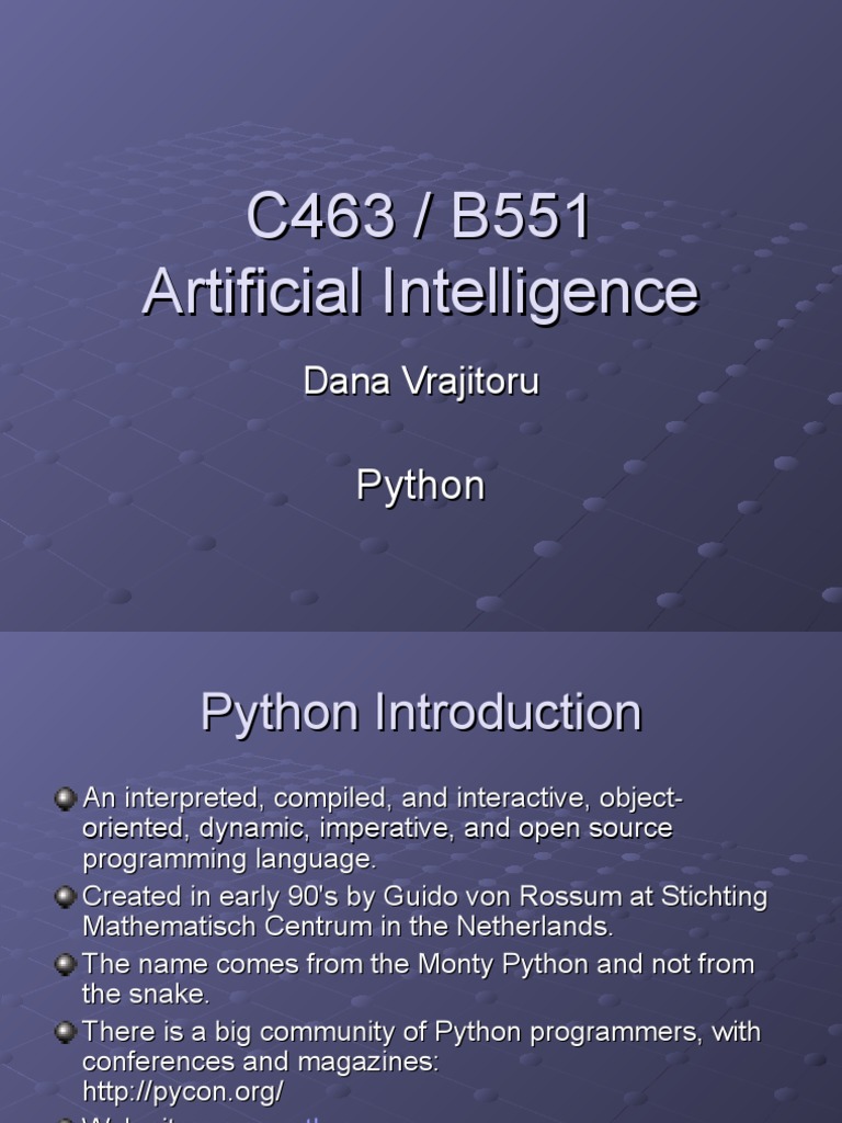 C463 / B551 Artificial Intelligence | PDF | Python (Programming ...