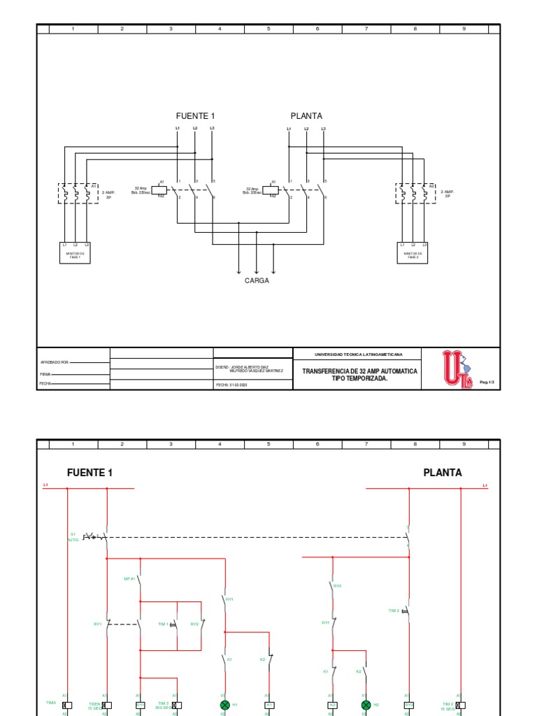 Diagrama de Control y Fuerza de Transferencia Operando Temporizada | PDF