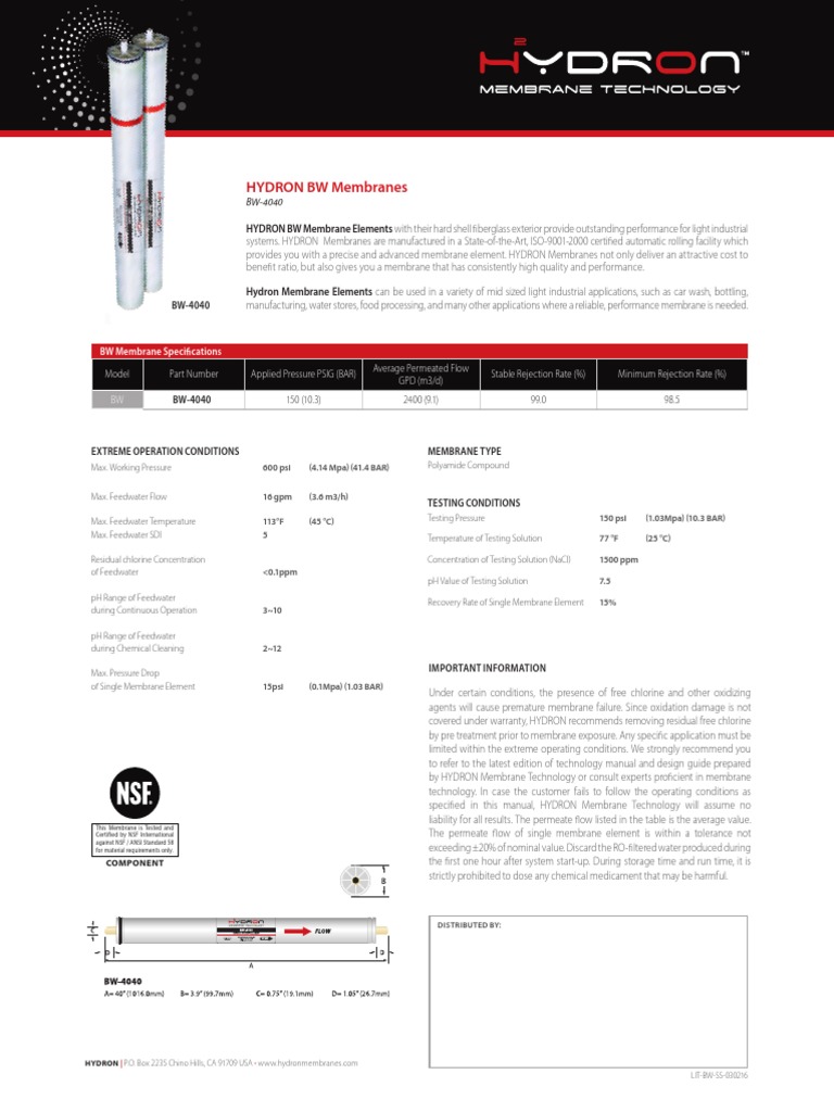 Membranas Hydron | PDF | Membrane | Chemistry