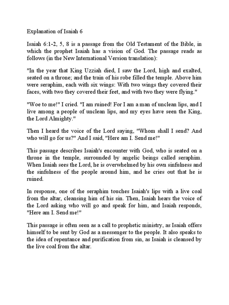 Isaiah's Vision and Call | PDF | History