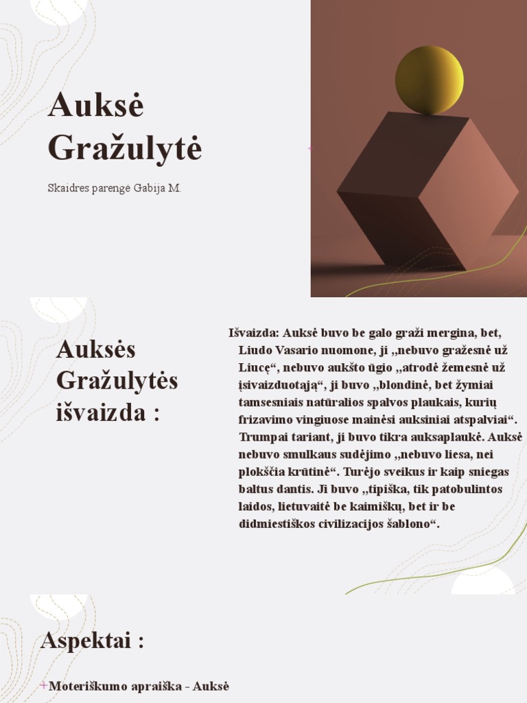 Auksė Gražulytė: Skaidres Parengė Gabija M | PDF