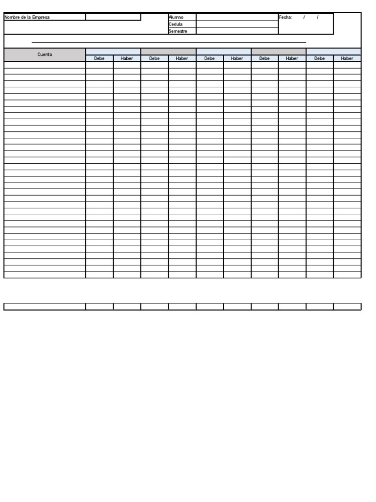 Hoja Contable Tabular de 12 Columnas | PDF